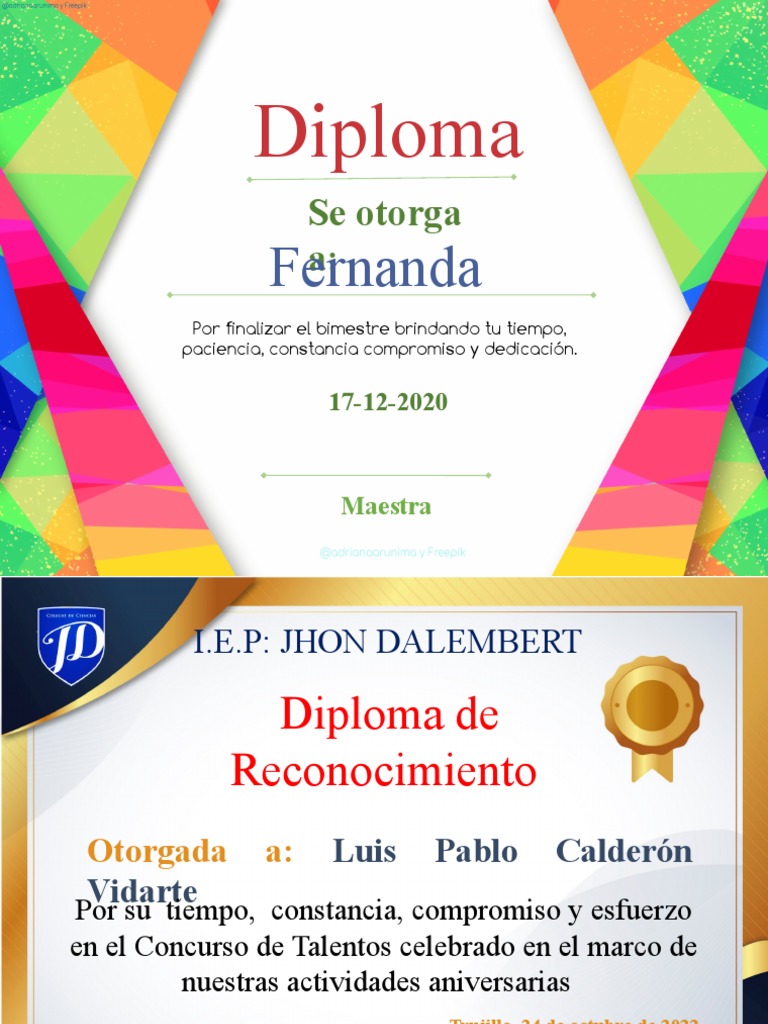 Diplomas Editables Gratis by Adriana Arunima | PDF