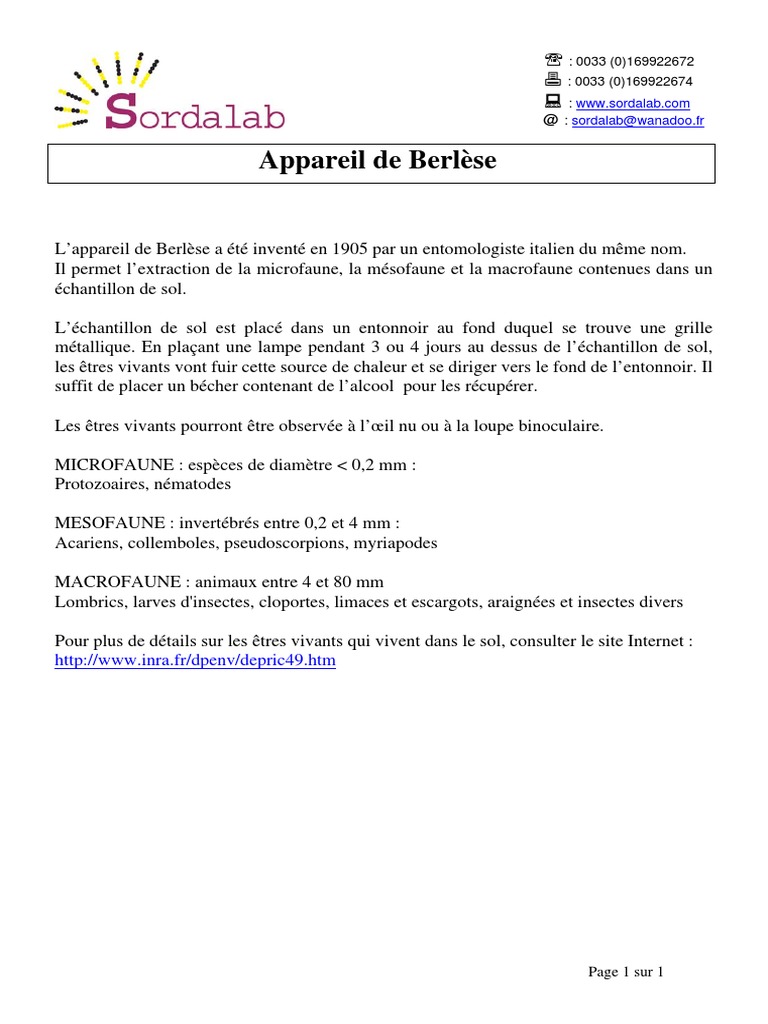 Appareil de Berlese | PDF | Maison et jardin | Sciences et mathématiques