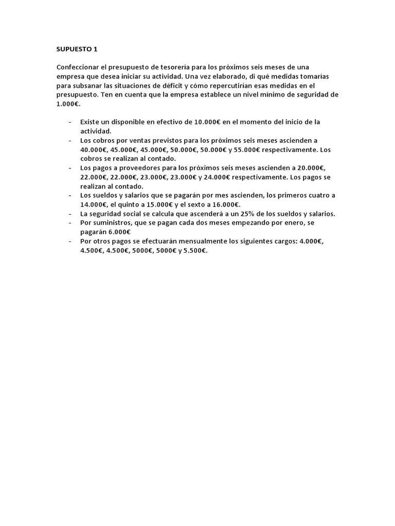 Supuesto 1 | PDF