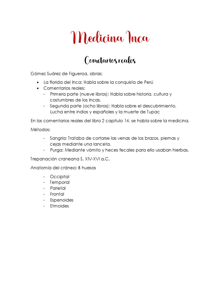 Andrea Guzmán Medicina Inca | PDF | Ciencias sociales | Historia