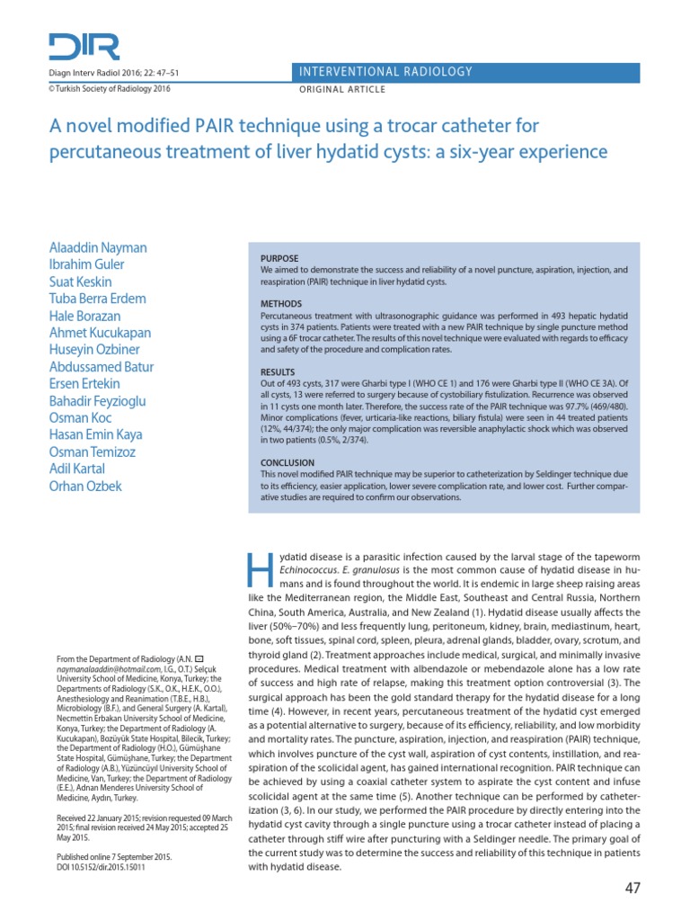 A Novel Modified PAIR Technique Using A Trocar Catheter For ...