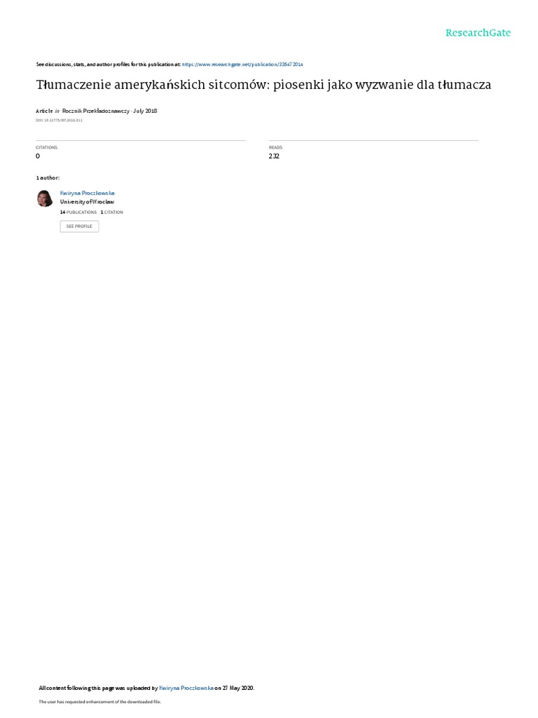 Tlumaczenie Amerykanskich Sitcomow Piose | PDF