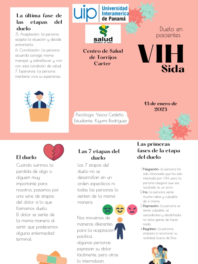 Folleto Tríptico Informativo Datos Sida Vih Sencillo Rosa Rojo Blanco | PDF