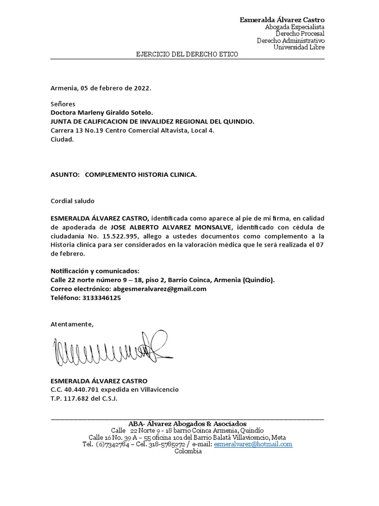 Oficio Anexos Junta | PDF