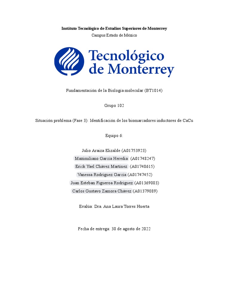 Biomarcadores para La Detección de Cáncer Cervicouterino | PDF ...