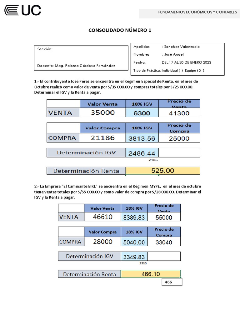 Consolidado 1 Tarea | PDF | Finanzas y dinero