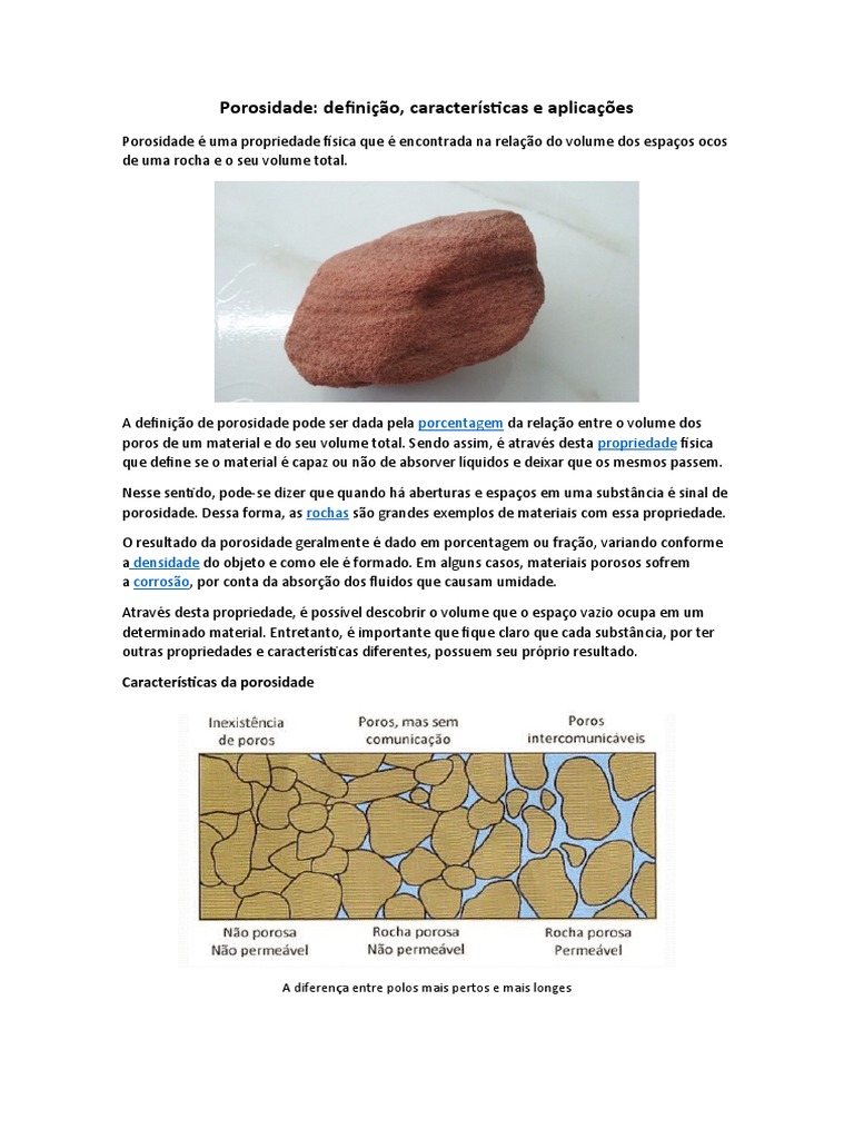Porosidade | PDF | Matéria | Densidade