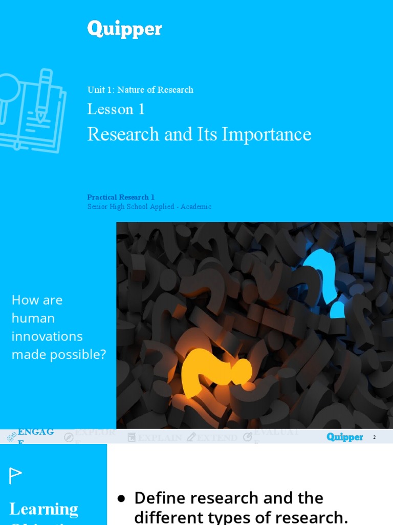 Final PPT Pr1!11!12 q1 0101 Unit 1 Lesson 1 Research and Its Importance | PDF | Evaluation ...