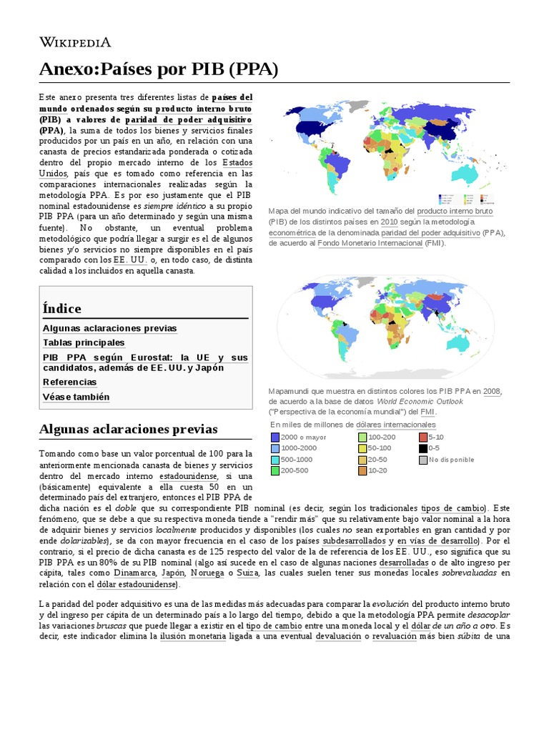 Anexo Países Por PIB (PPA) | PDF | Paridad del poder adquisitivo | Producto Interno Bruto