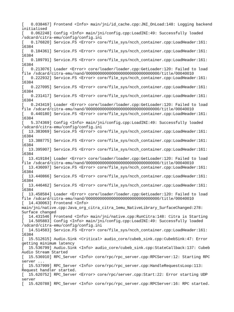 Citra Log | PDF | Cache (Computing) | Software
