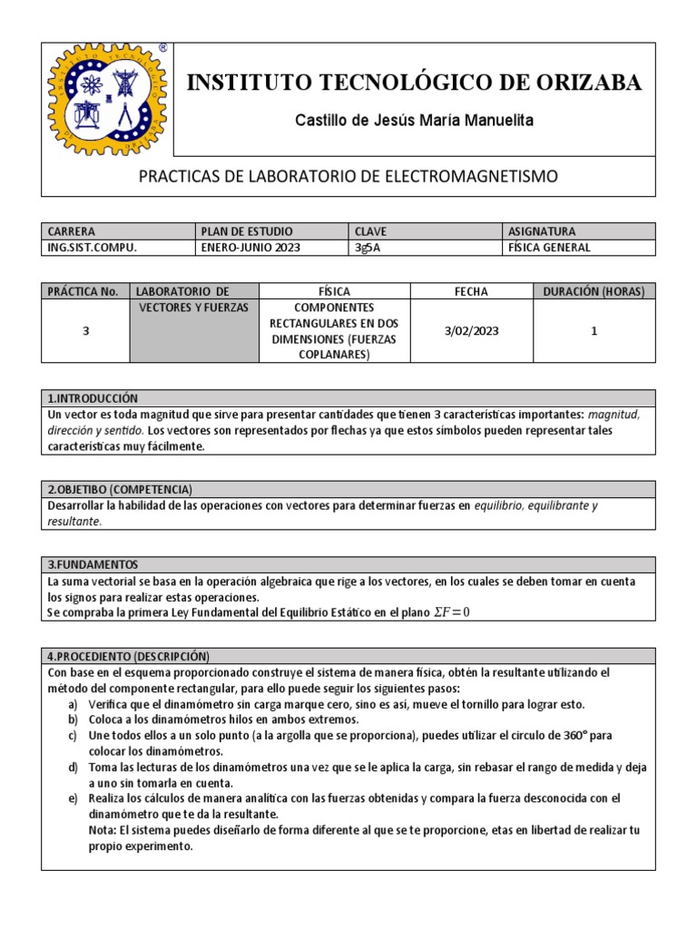 Vectores y Fuerzas-Practica 1 | PDF | Vector Euclidiano | Fuerza