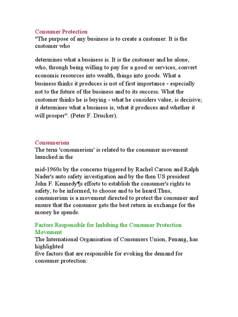 Consumer Protection: Factors Responsible For Imbibing The Consumer ...