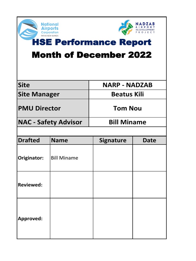 NARP OHS Monthly Report - December 2022.R1 | PDF | Fire Safety ...