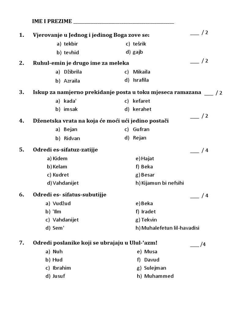 Test Za Treći Nivo | PDF