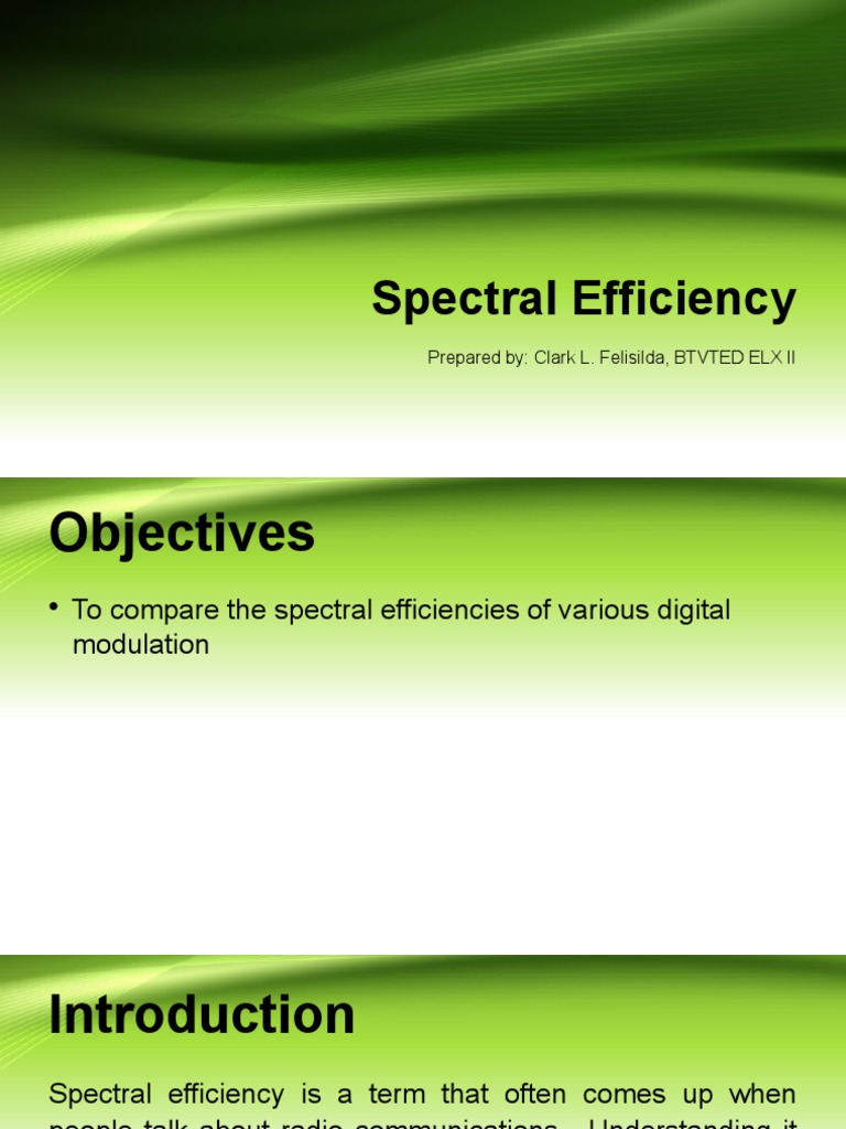 Spectral Efficiency for Engineers | PDF | Modulation | Electronics