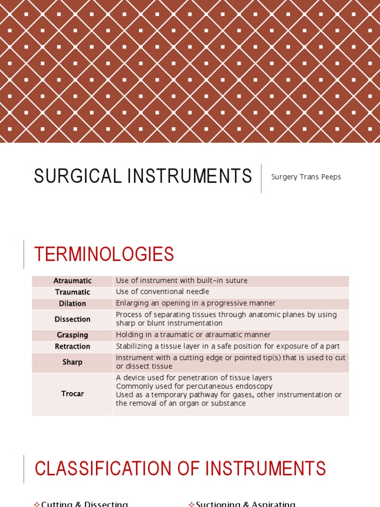 1.1 Surgical Instruments | PDF | Surgical Suture | Medical Specialties