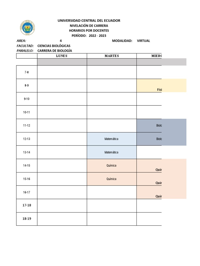 Horarios 2022-23 | PDF | Observación | Ciencias Naturales