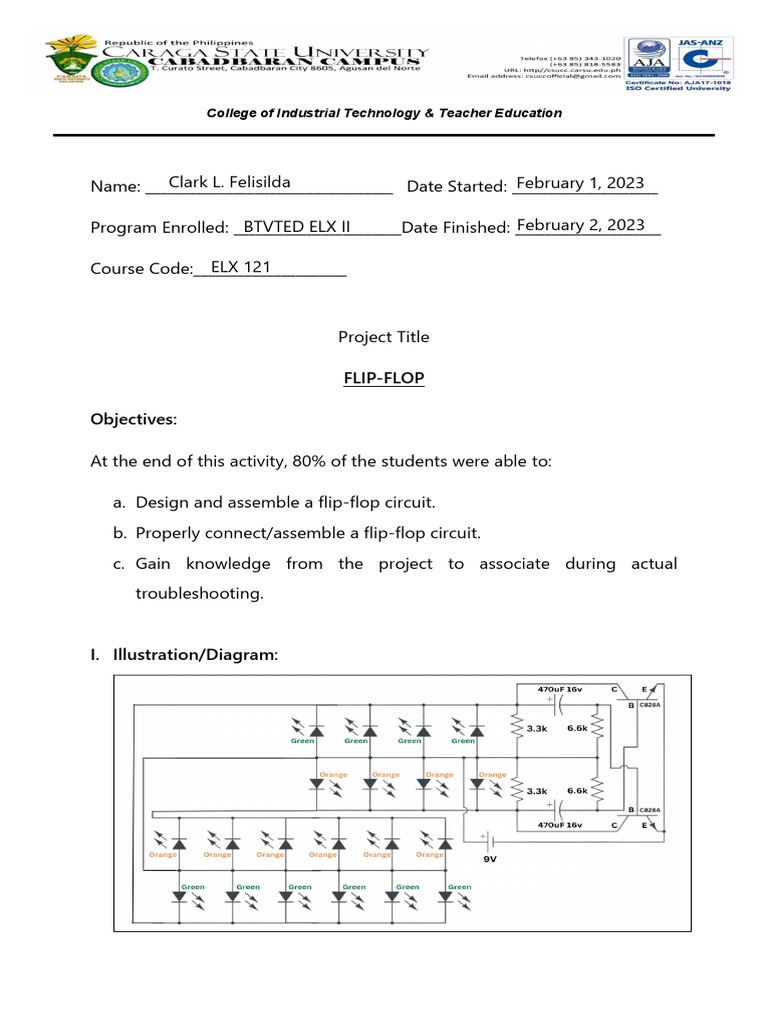 Project Plan FLIP FLOP | PDF | Capacitor | Electrical Network