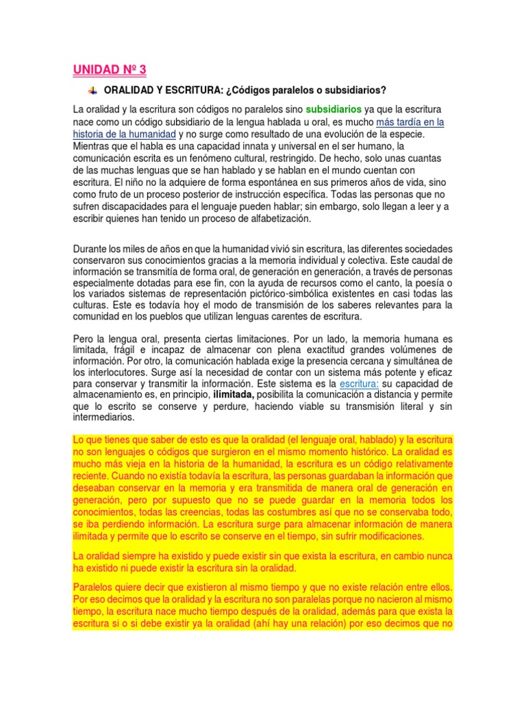 Unidad #3 | PDF | Escritura | Comunicación