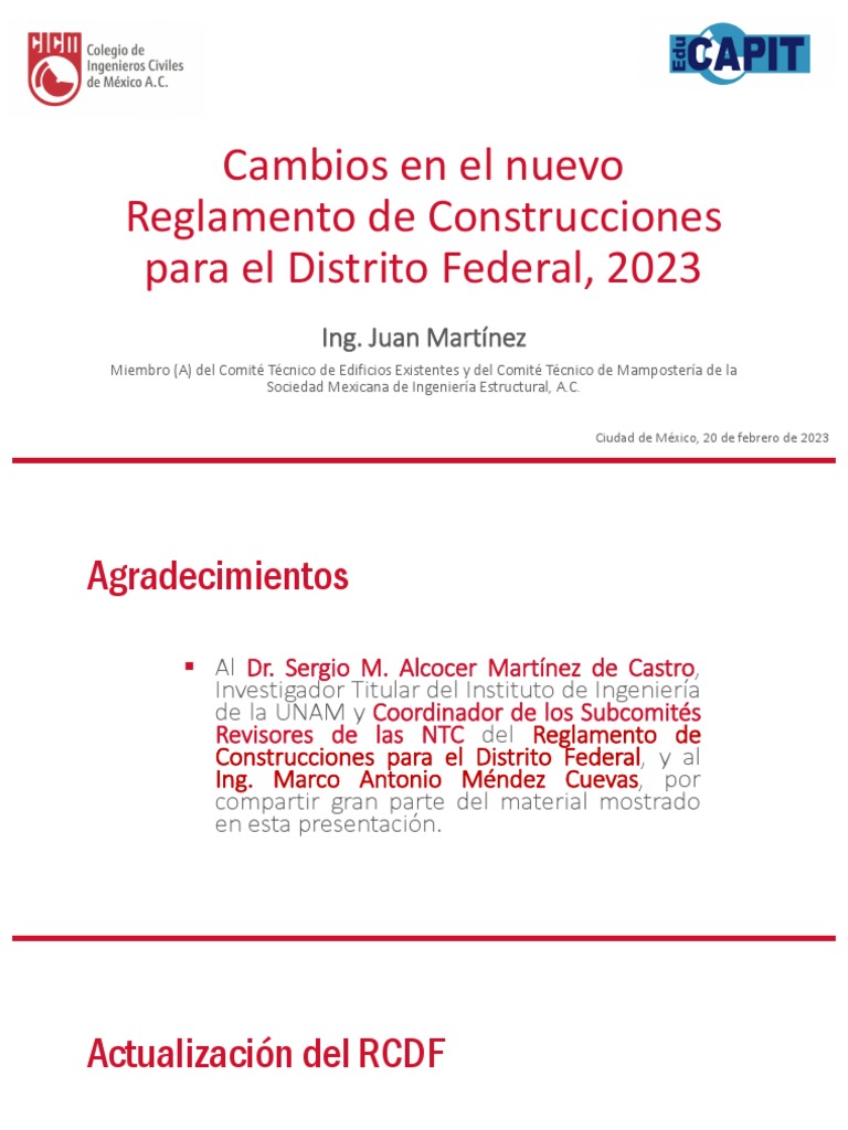 Cambios RCDF 2023 - ACT DRO Feb | PDF | Diseño | Hormigón