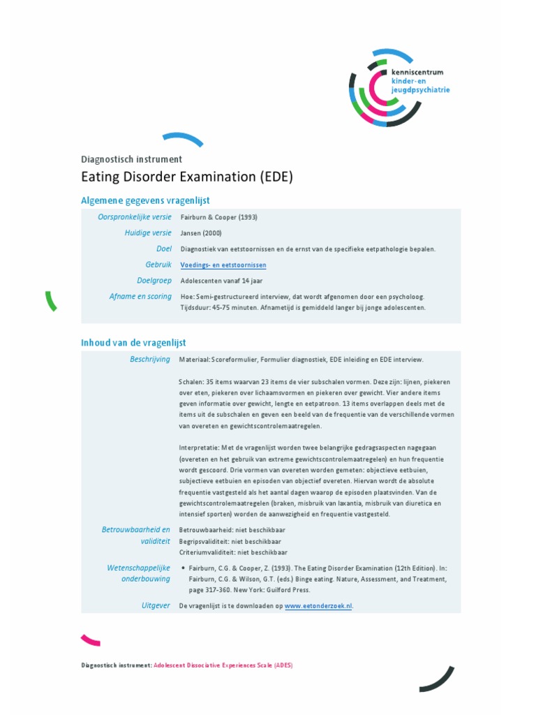 Eating Disorder Examination EDE | PDF