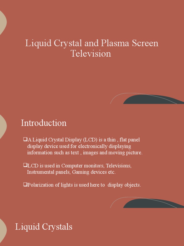 Liquid Cristal Plasma - Screen Television | PDF | Liquid Crystal | Liquid Crystal Display