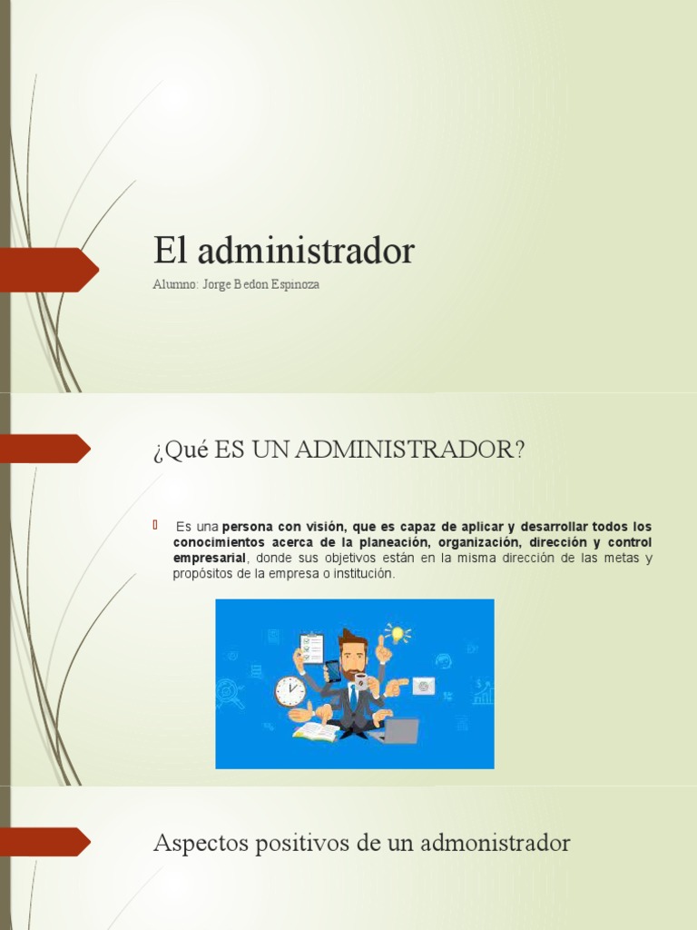 El Administrador | PDF | Planificación | Liderazgo