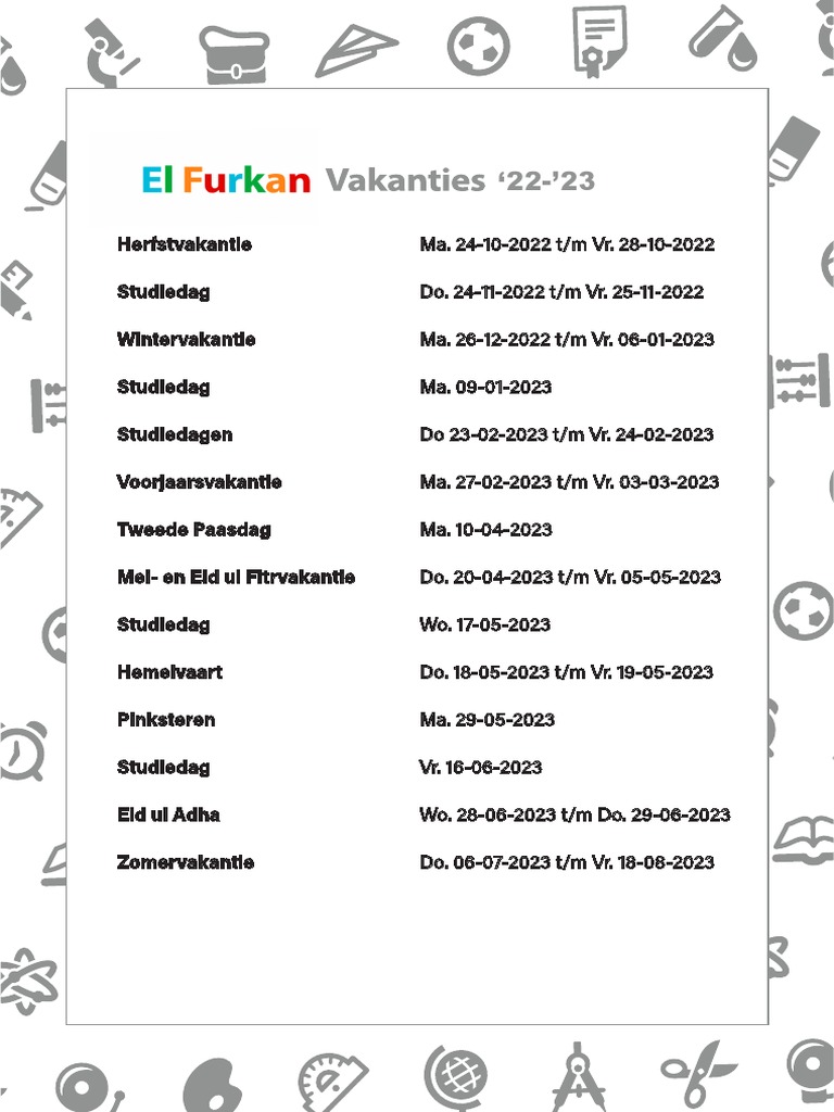 Vakantierooster 2022-2023 Ef | PDF