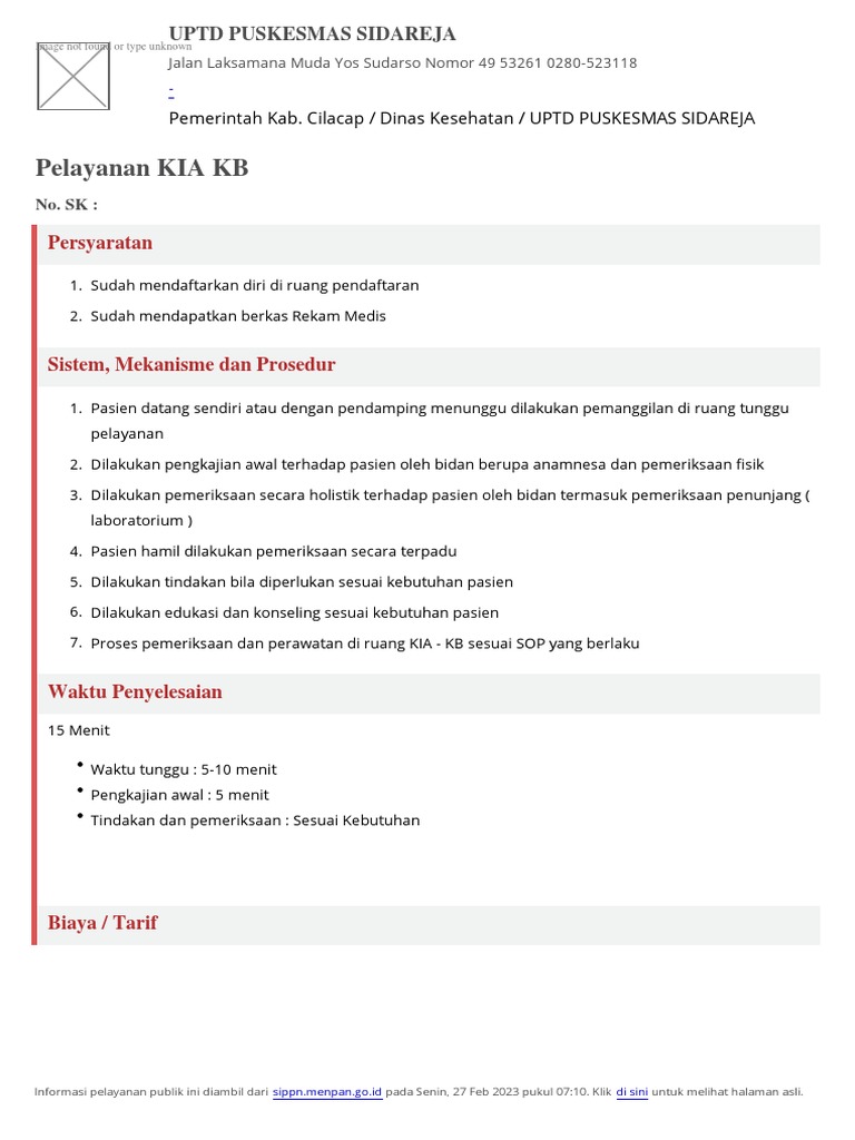 Unduh Standar Pelayanan - Pelayanan KIA KB | PDF