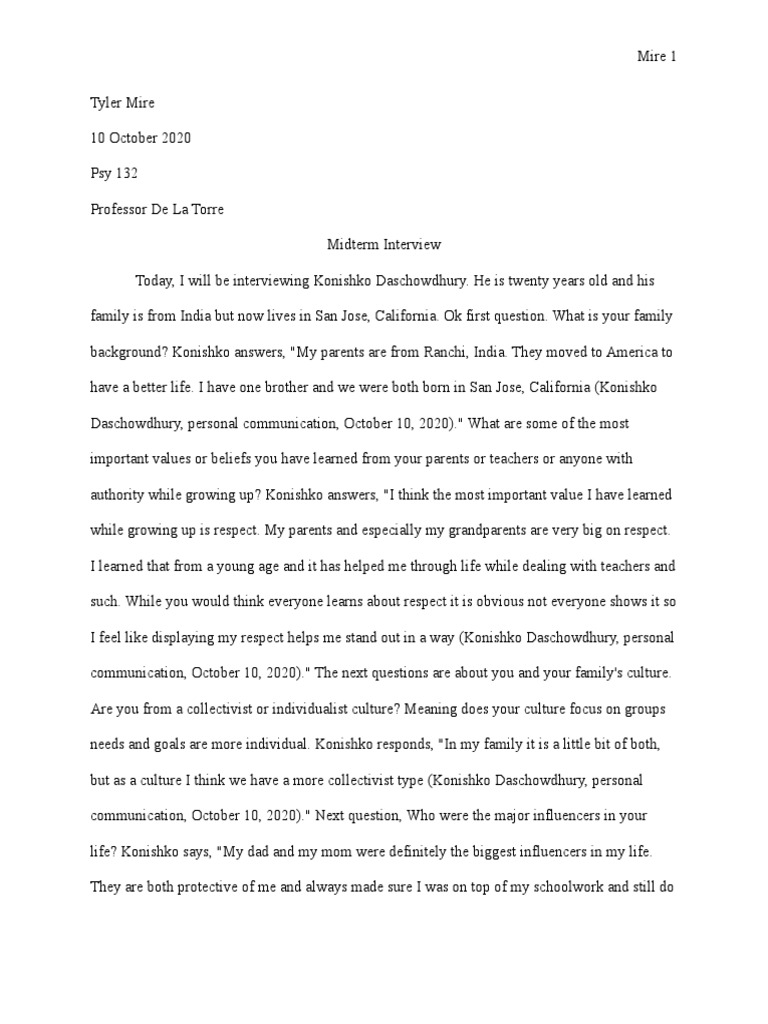 Midterm Interview | PDF | Communication | Sexual Orientation