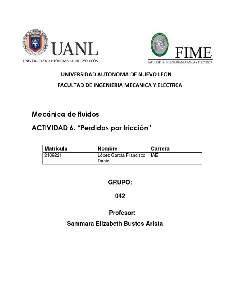 Act 6 Perdidas Por Friccion 2109221 | PDF