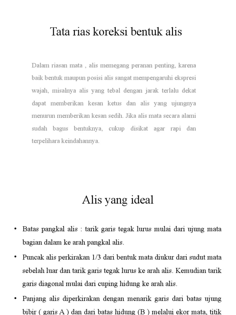 Koreksi Bentuk Alis | PDF