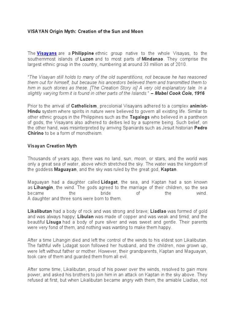 Origin The Sun Moon and The Stars | PDF | Deities | Folklore