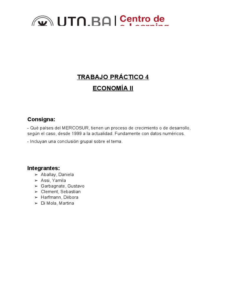 TP Nº4 Economía II | PDF | Producto Interno Bruto | Crecimiento económico