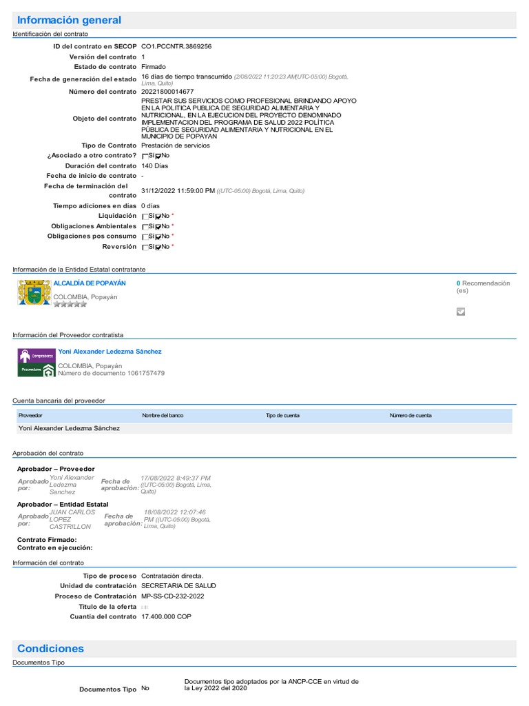 Pantallazo de Secop II | PDF | Presupuesto