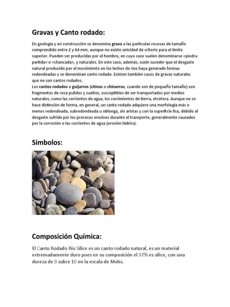 Gravas y Canto Rodado | PDF | Roca (geología) | Grava
