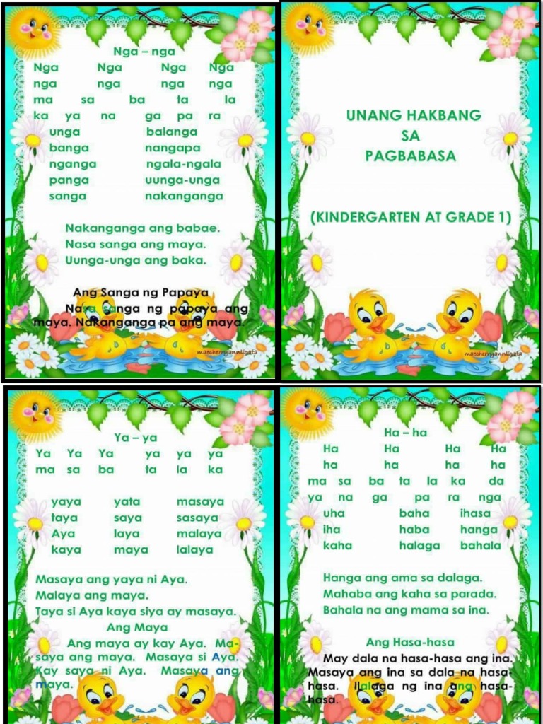 Mga Unang Hakbang Sa Pagbasa | PDF