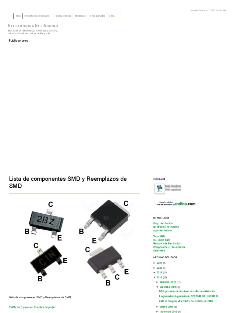Lista de Componentes SMD y Reemplazos de SMD - Electrónica Net Andino ...