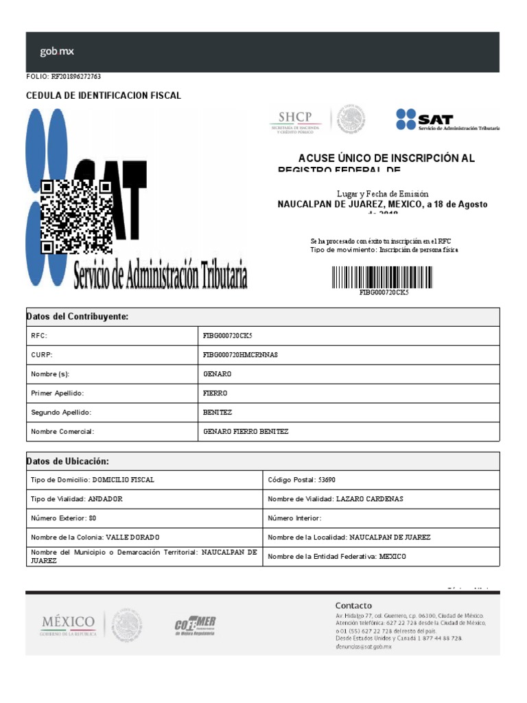 Formato RFC | PDF | México | Privacidad de la información