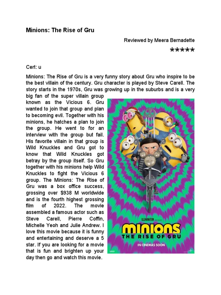 Minions Movie Review | PDF
