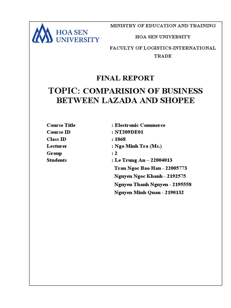 Comparision of Business Between Lazada and Shopee | PDF | E Commerce ...