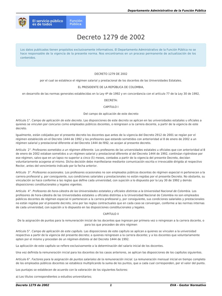 2.1.2 Regimen Salarial y Prestacional Docentes Universidades Estatales ...