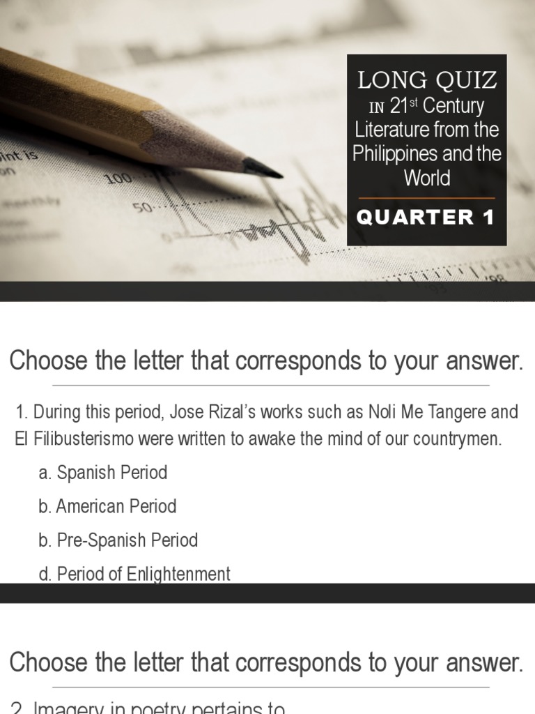 21st Century Literature Quiz | PDF | Ellipsis