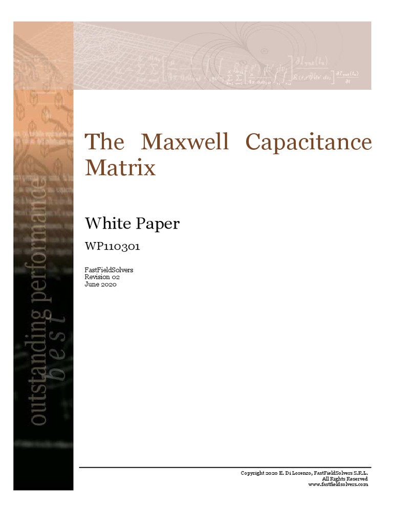 The Maxwell Capacitance Matrix WP110301 R02 | PDF | Capacitance ...