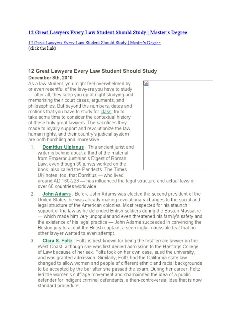 12 Great Lawyers Every Law Student Should Study | PDF | Mahatma Gandhi ...
