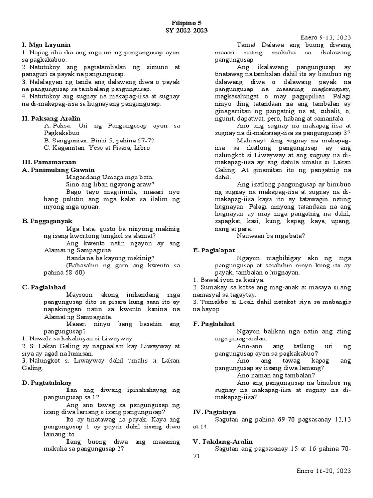 Filipino 5 | PDF