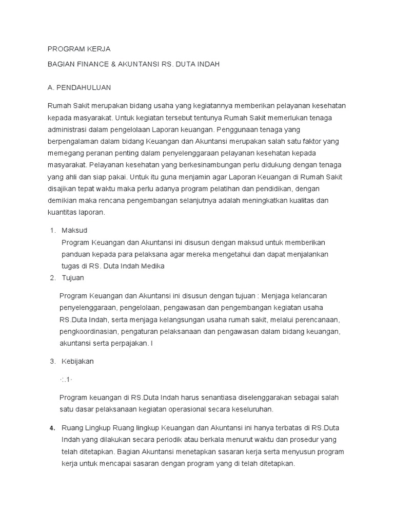 Program Kerja CTH | PDF | Bisnis