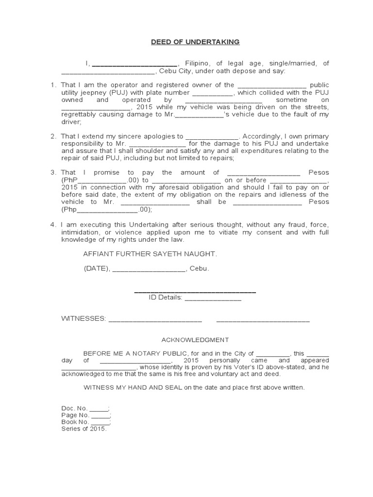 Deed of Undertaking | PDF