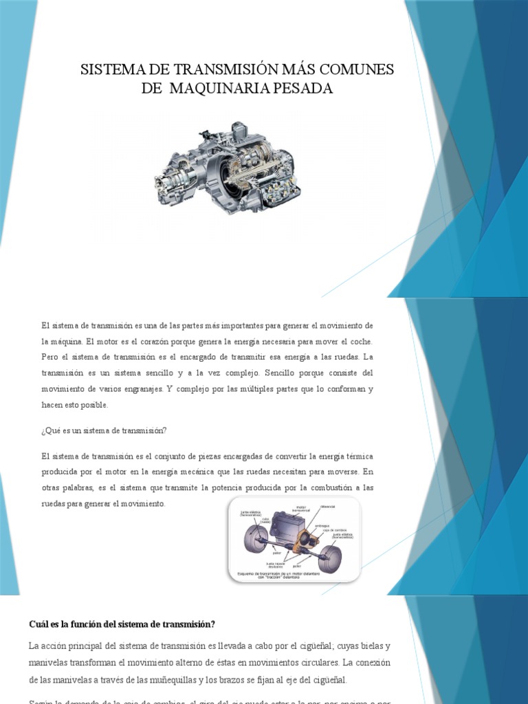 Tipos de Sistemas de Transmisión en Maquinaria Pesada | PDF | Embrague ...