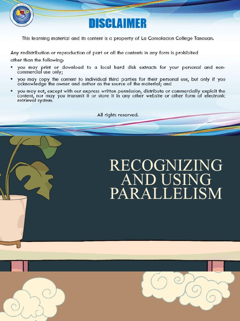 Lesson 12 Recognizing And Using Parallelism Pdf Adverb Verb 